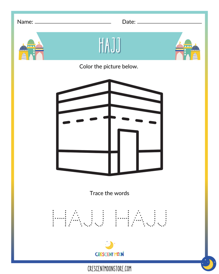 Hajj Printable Worksheets | Best Worksheets | Crescent Moon Store